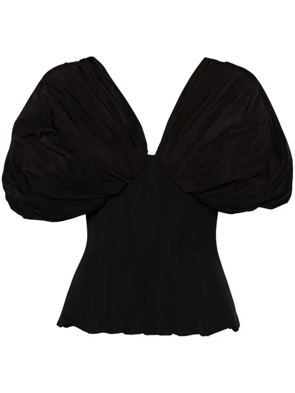 RHEA COSTA Ruched Taffeta Top