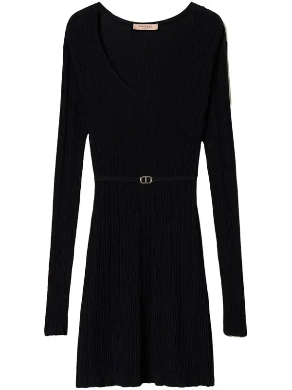 TWINSET Ribbed-knit Mini Dress