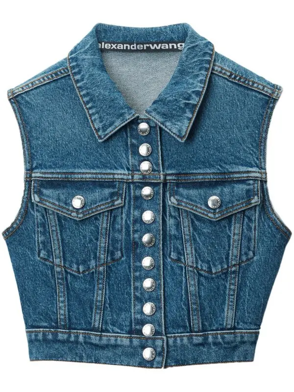 Alexander Wang Trucker Denim Vest - Blue