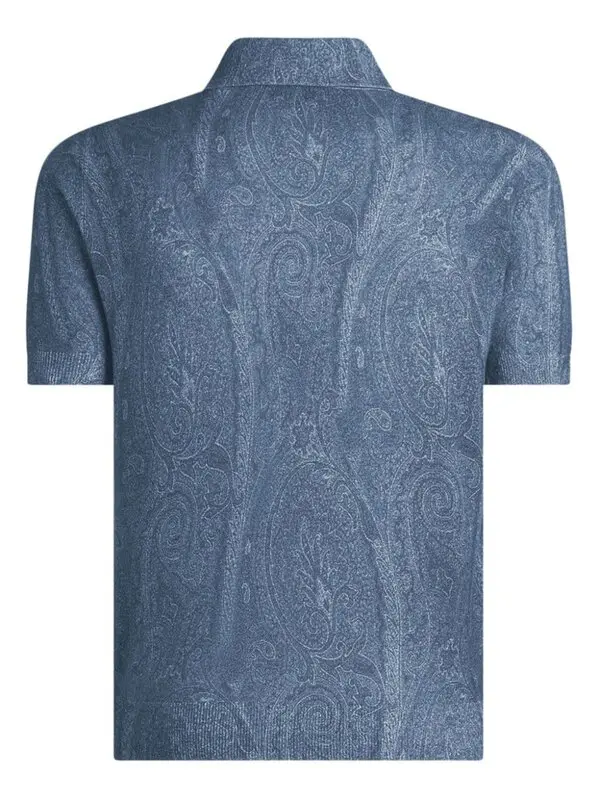 Etro Paisley-print Polo Shirt - Blue