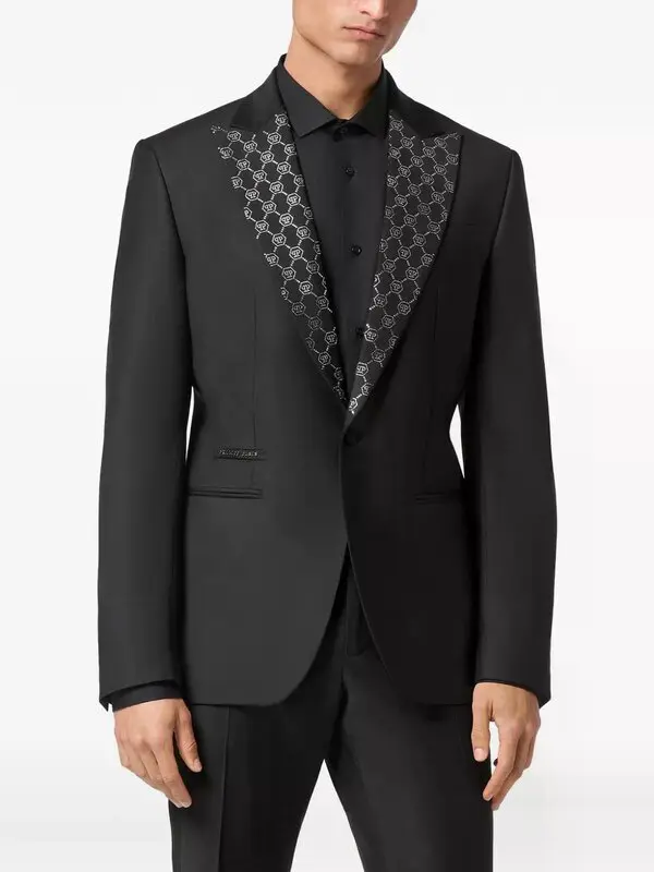 Philipp Plein Wool Blazer Monogram