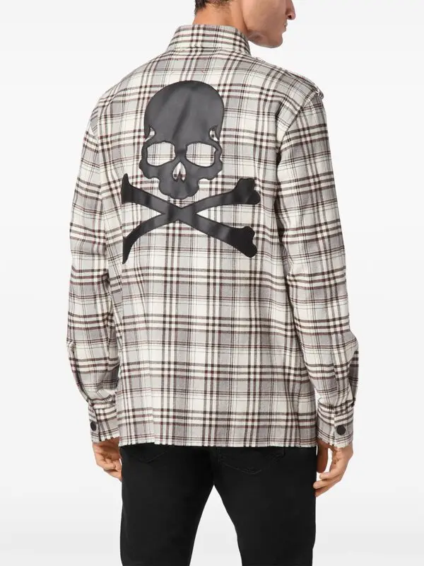 Philipp Plein Skull&bones-print Checked Shirt
