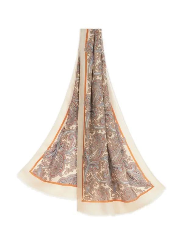 Etro Paisley-print Cashmere Scarf - Neutrals