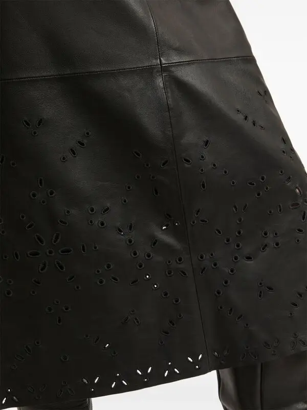YVES SALOMON Leather Midi Skirt