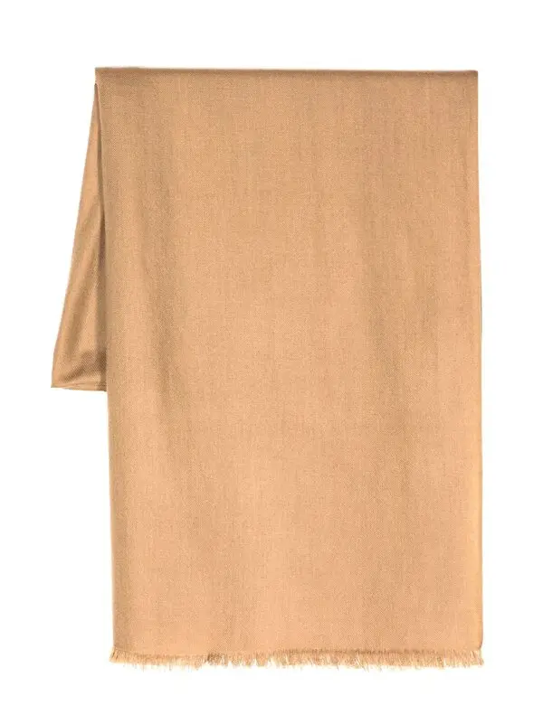 N.peal Cashmere Frayed-trim Pashmina Shawl - Brown