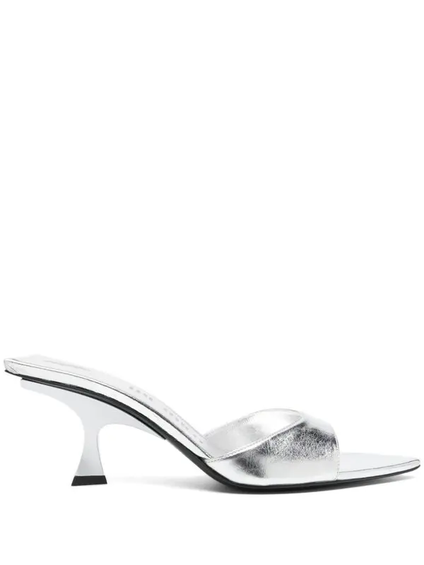 Attico 70mm Metallic Sandals - Silver
