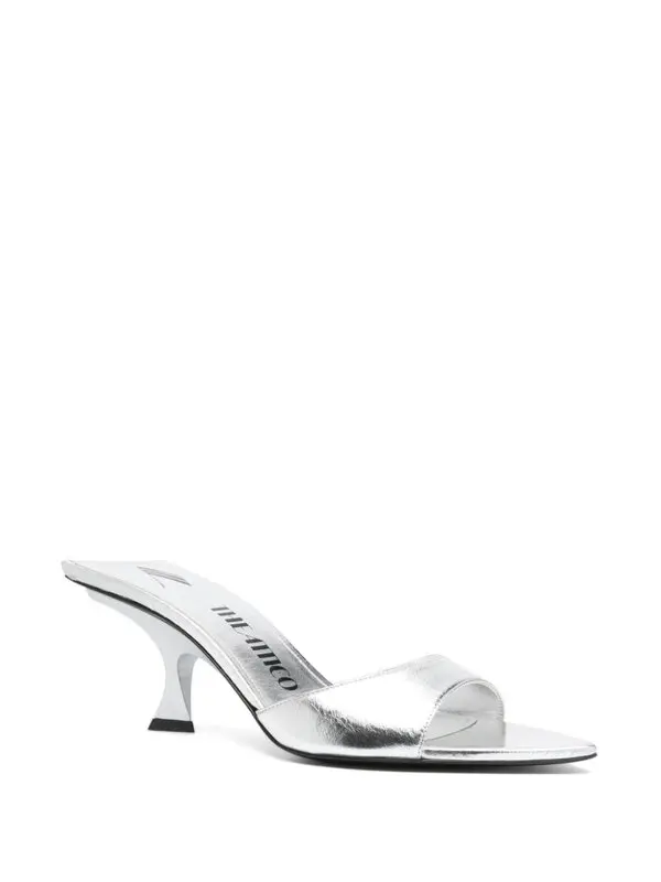 Attico 70mm Metallic Sandals - Silver
