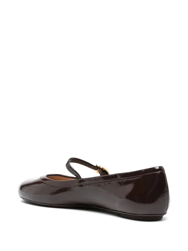 GIANVITO ROSSI Leather Ballet Flats - Brown