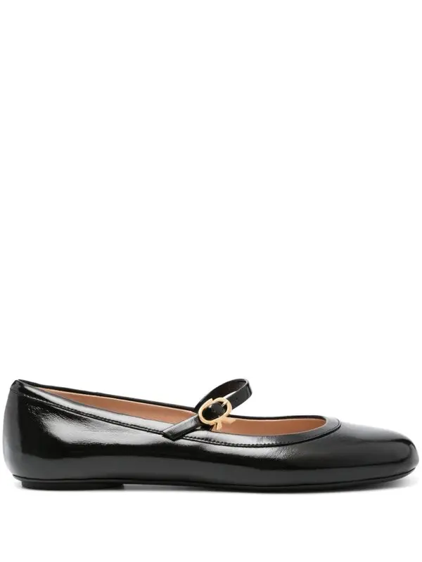GIANVITO ROSSI Leather Ballet Flats - Black