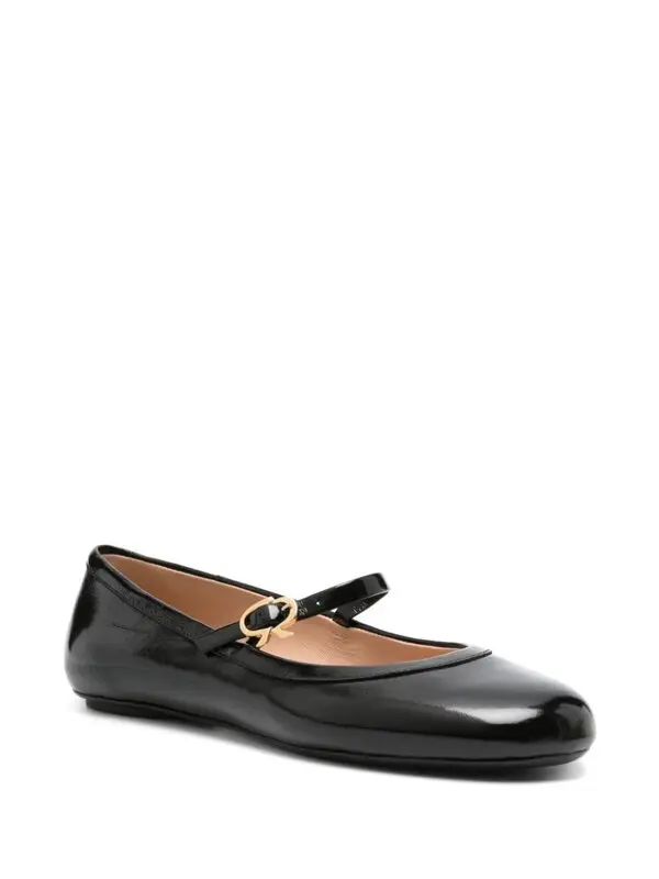 GIANVITO ROSSI Leather Ballet Flats - Black