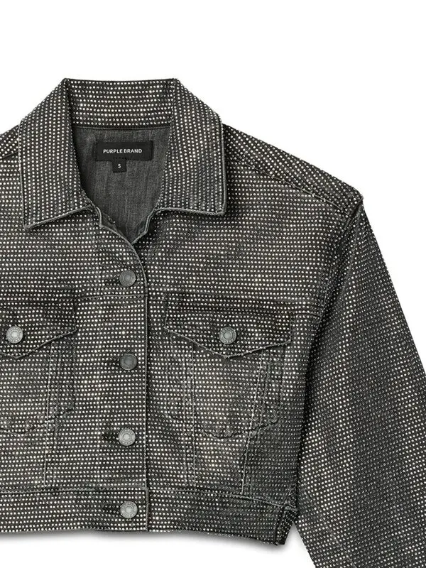 PURPLE BRAND Twisted Hotfix Cropped Jacket