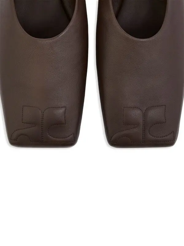 COURREGES Leather Loafers - Brown