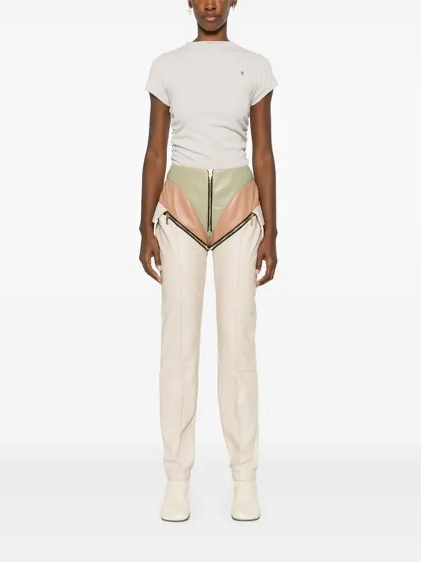 MITILIANE COUTURE Leather-panelled Zipped Trousers