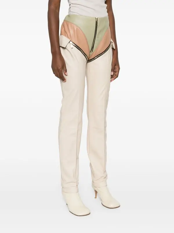 MITILIANE COUTURE Leather-panelled Zipped Trousers