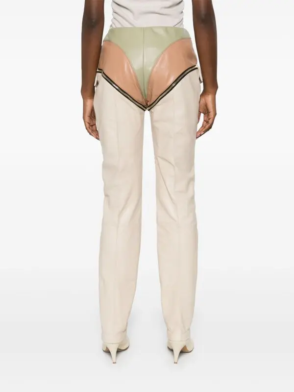 MITILIANE COUTURE Leather-panelled Zipped Trousers