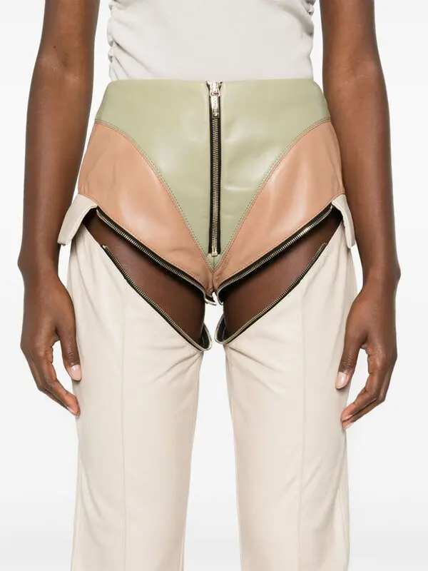 MITILIANE COUTURE Leather-panelled Zipped Trousers