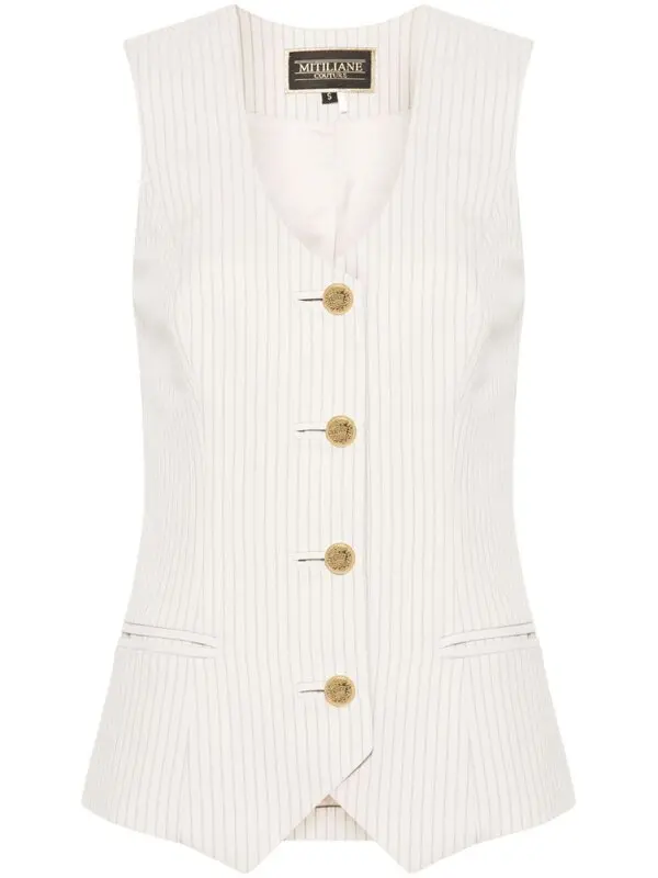 MITILIANE COUTURE Striped Wool-blend Vest