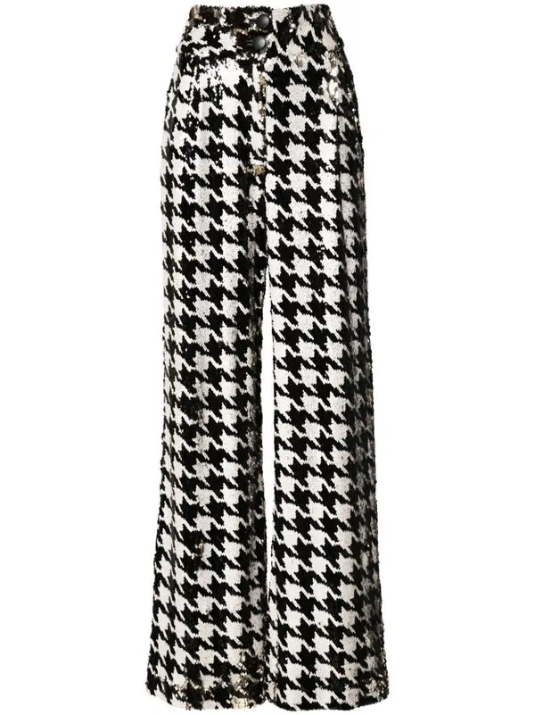 MITILIANE COUTURE Houndstooth-patterned Sequined Trousers