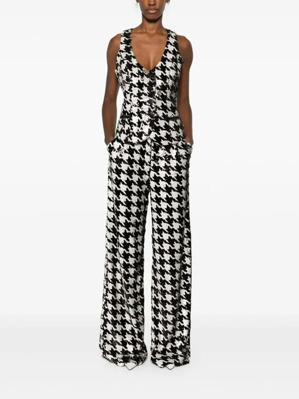 MITILIANE COUTURE Houndstooth-patterned Sequined Trousers