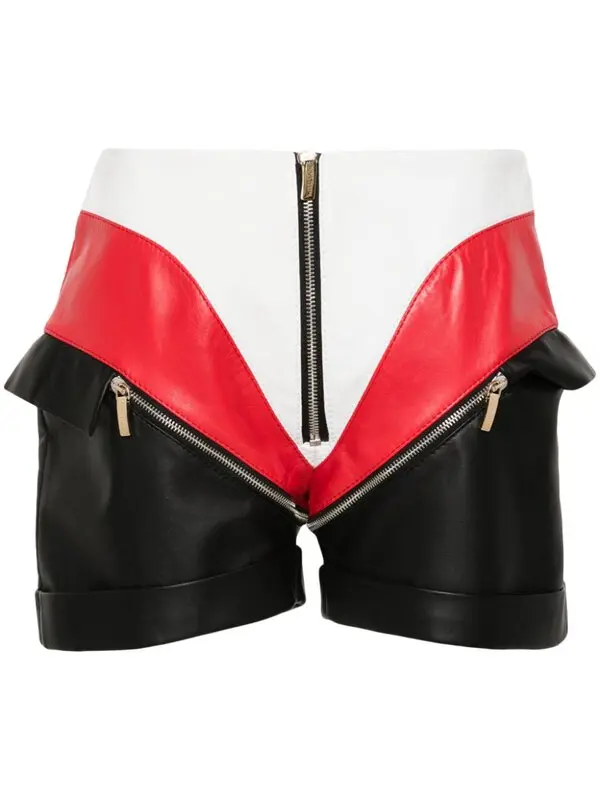 MITILIANE COUTURE Panelled Leather Mini Shorts