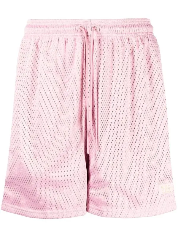 ADVISORY BOARD CRYSTALS Logo-embroidered Mesh Track Shorts - Pink