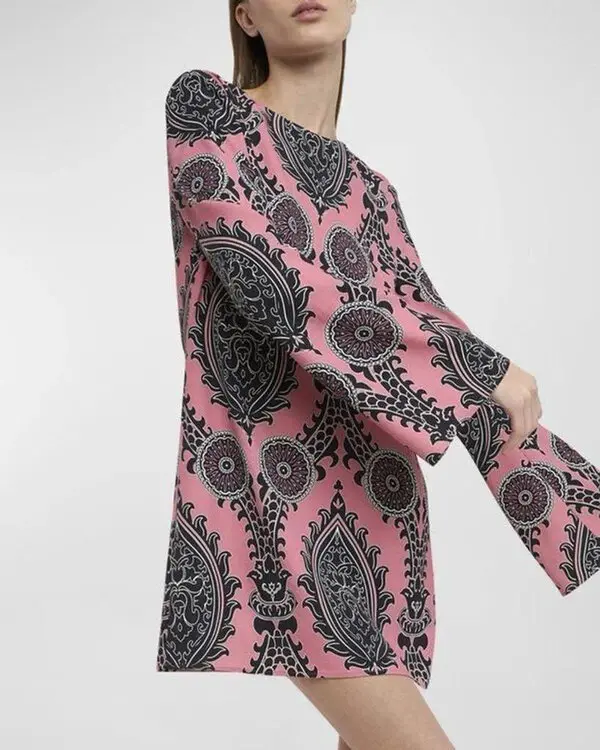 La DoubleJ Supremes Long-sleeve Mini Swing Dress