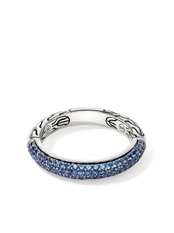 John Hardy Sterling Sapphire Band Ring - Silver