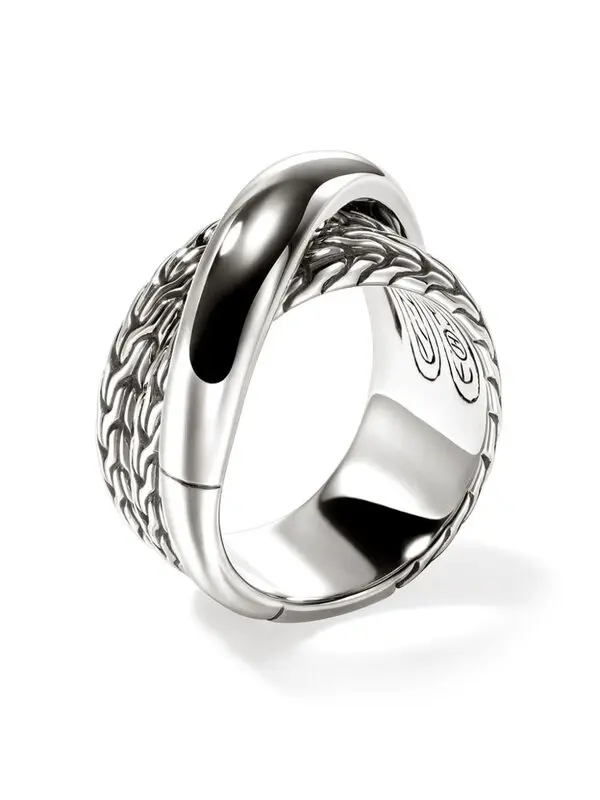 John Hardy Sterling Essential Crossover Ring - Silver