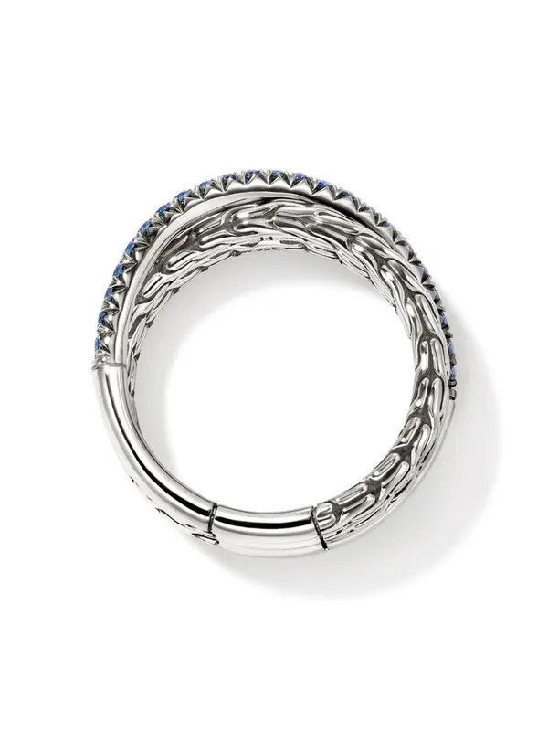 John Hardy Sterling Essential Crossover Diamond Ring - Silver
