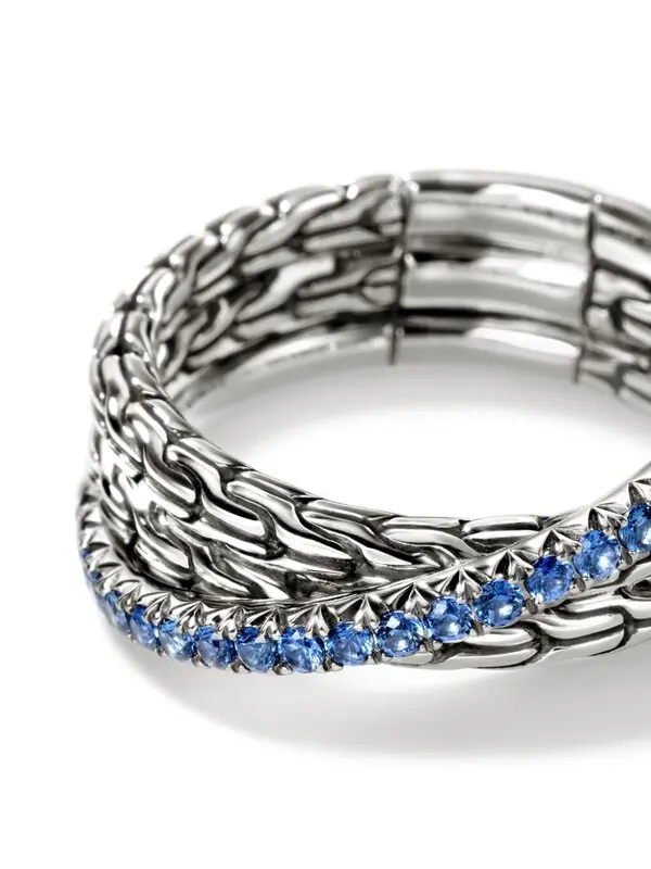 John Hardy Sterling Essential Crossover Diamond Ring - Silver