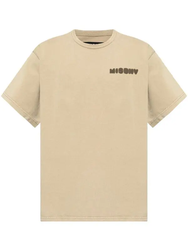 MISBHV Logo-print Cotton T-shirt - Neutrals