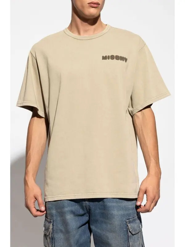 MISBHV Logo-print Cotton T-shirt - Neutrals