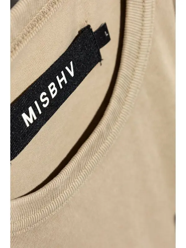 MISBHV Logo-print Cotton T-shirt - Neutrals