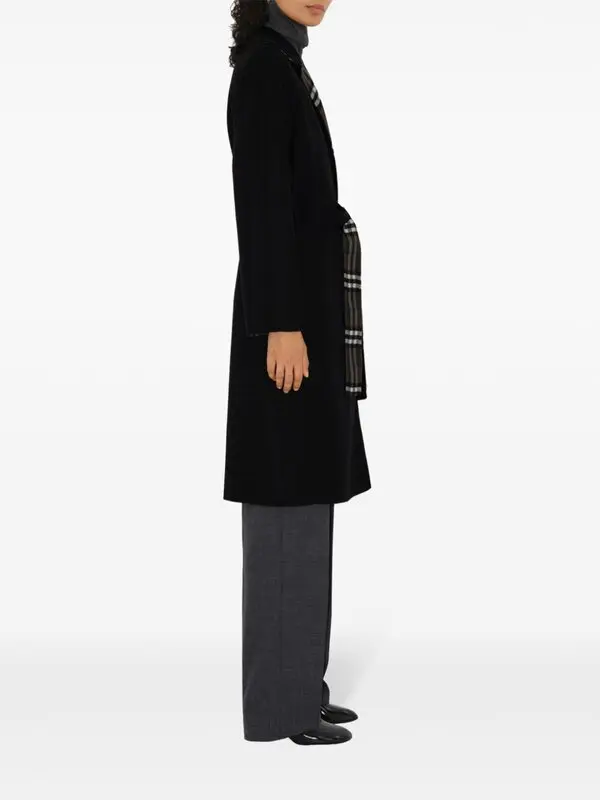 Burberry Reversible Wool Wrap Coat - Black