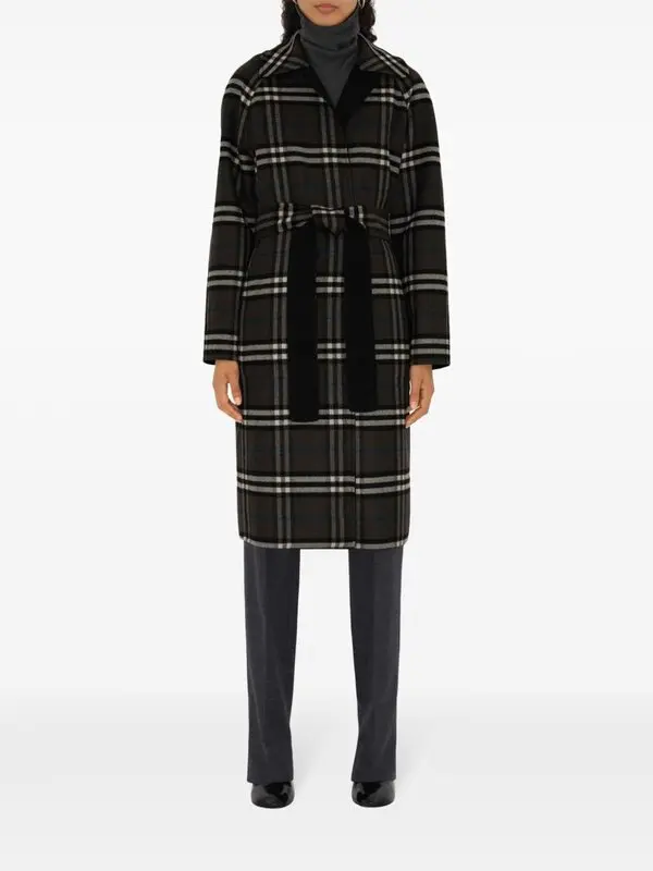 Burberry Reversible Wool Wrap Coat - Black