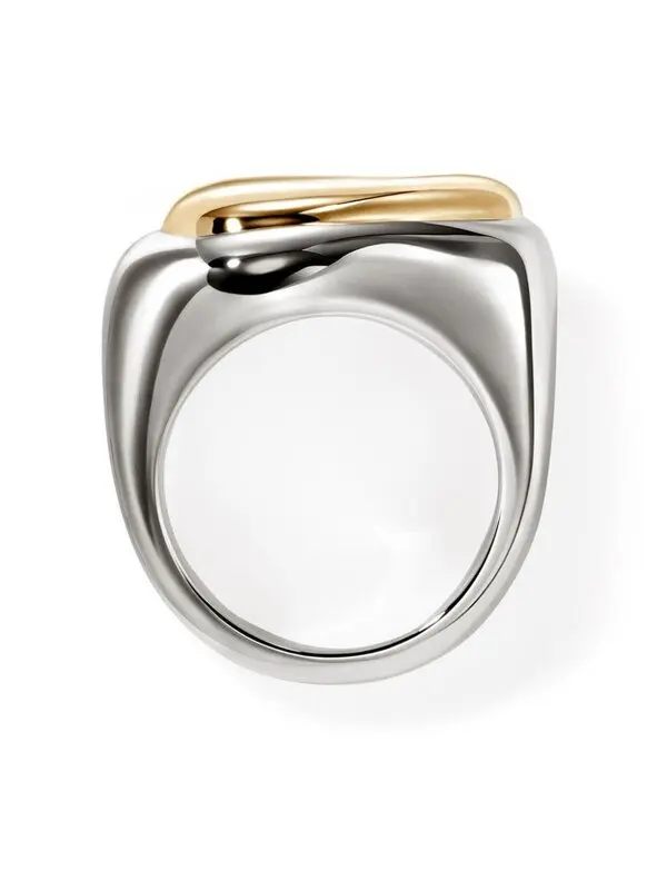 John Hardy 14kt Yellow Gold Pebble Signet Ring
