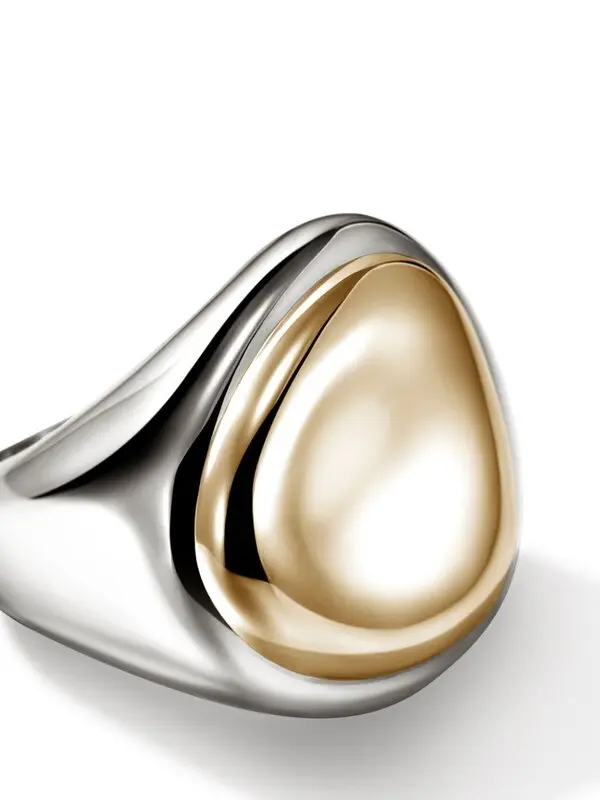 John Hardy 14kt Yellow Gold Pebble Signet Ring