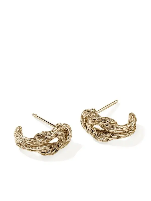 John Hardy 14kt Yellow Lov Knot Hoop Earrings