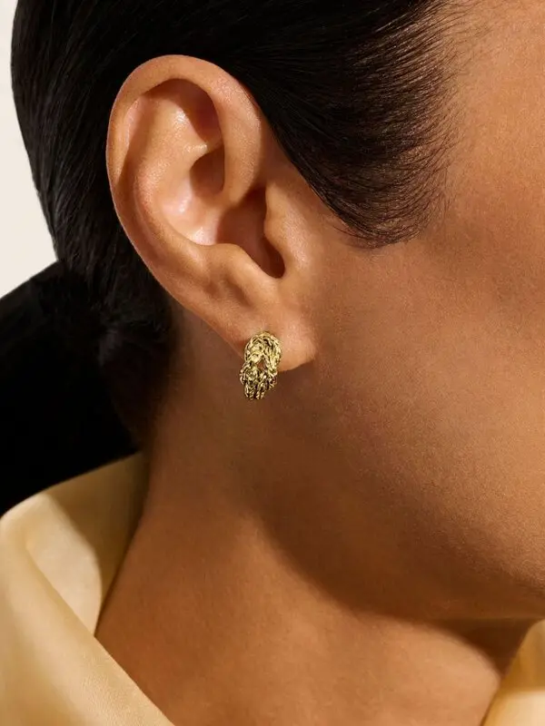 John Hardy 14kt Yellow Lov Knot Hoop Earrings