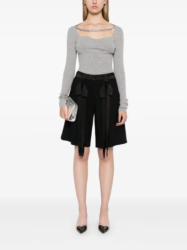David Koma Bow-embellished Tailored Shorts