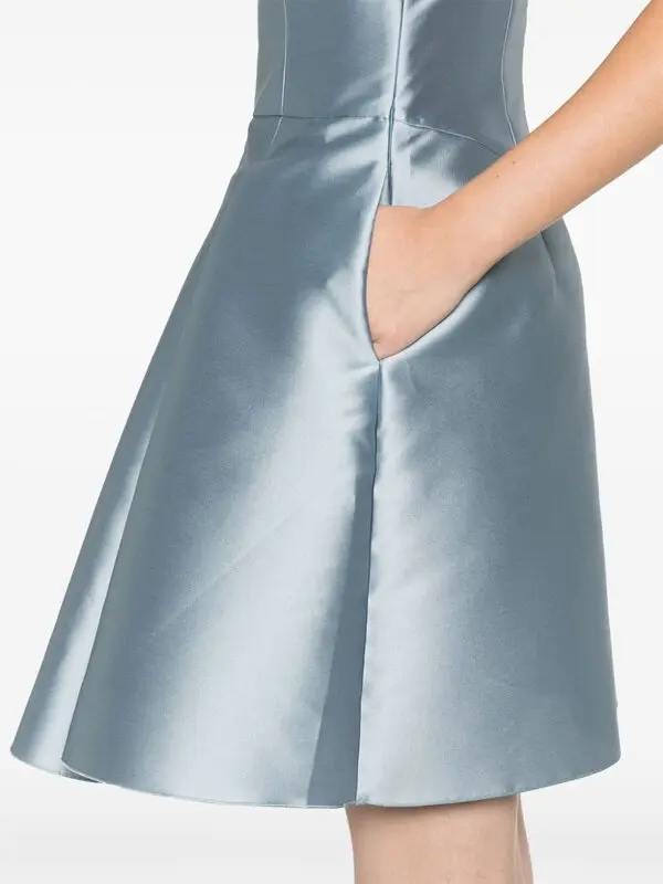 Alberta Ferretti Strapless Satin Mini Dress - Blue | Editorialist