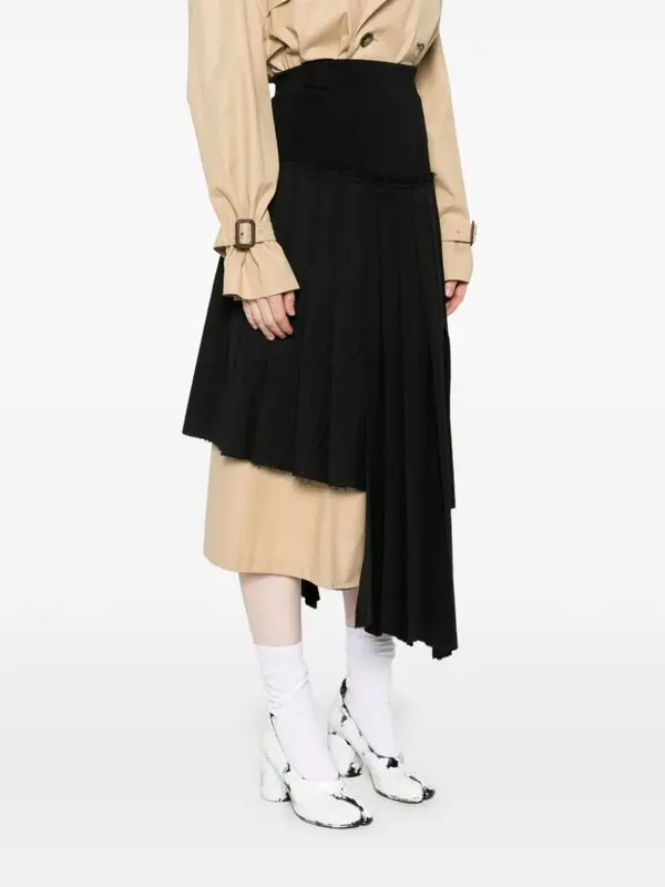Rokh Pleated Midi Skirt - Black