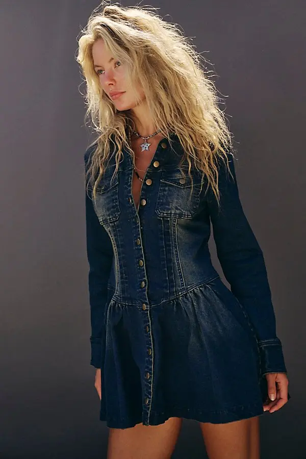 Free People Roadhouse Mini Dress - Underground Wash | Editorialist