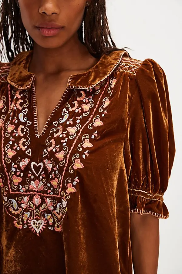 Free People Freya Floral Mini Dress - Amber Combo | Editorialist