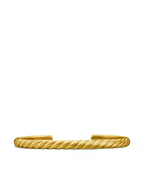 David Yurman 18kt Yellow Sculpted Cable Cuff Bracelet - Gold