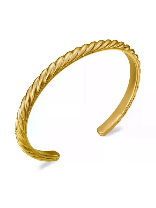 David Yurman 18kt Yellow Sculpted Cable Cuff Bracelet