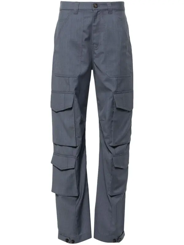 GOLDEN GOOSE Virgin Wool Cargo Pants - Blue
