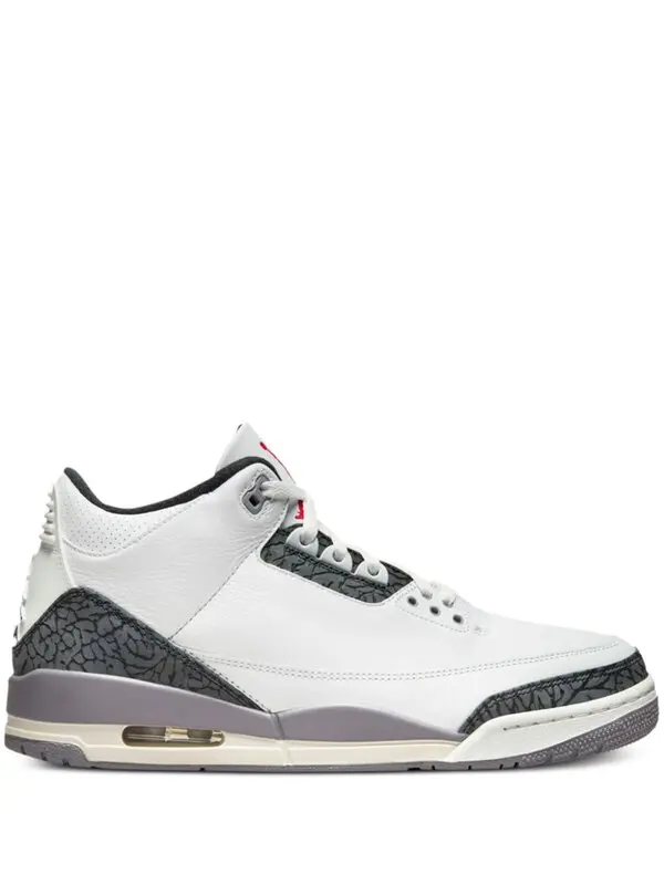 JORDAN Air 3 Cement Grey Sneakers - White