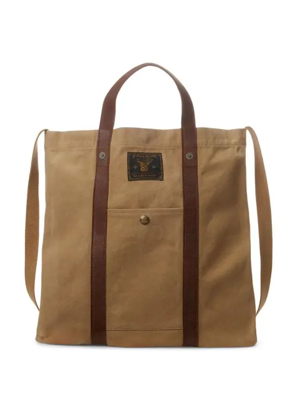 Ralph Lauren Leather-trim Canvas Tote Bag - Neutrals