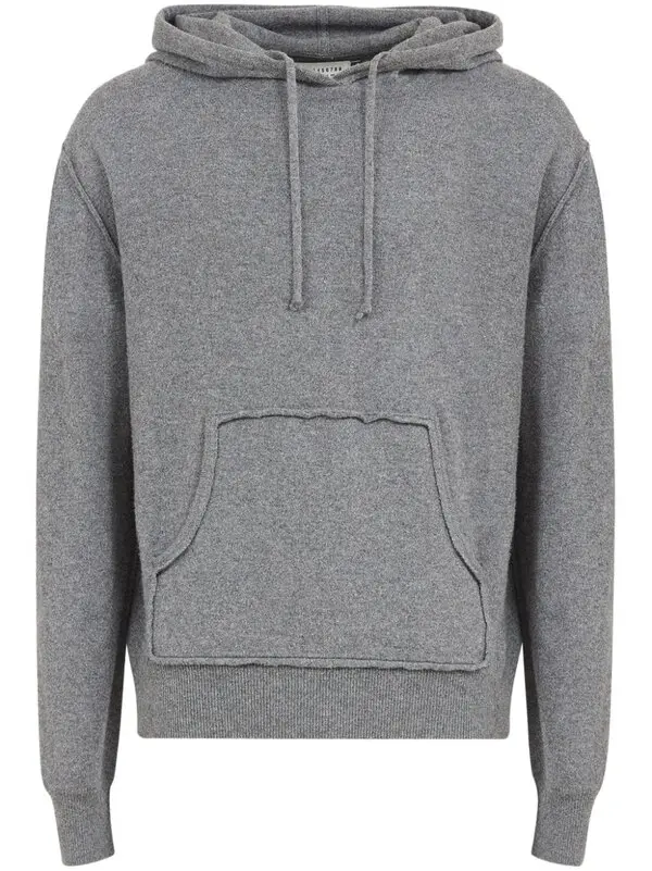 MAISON MARGIELA Pouch-pocket Knitted Drawstring Hoodie - Grey
